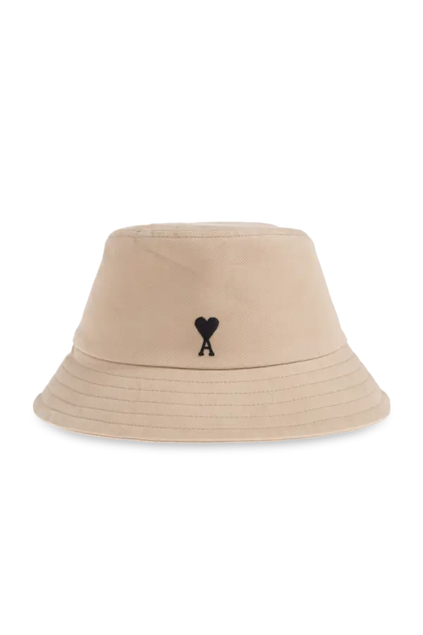 Ami Logo Embroidered Bucket Hat - Beige