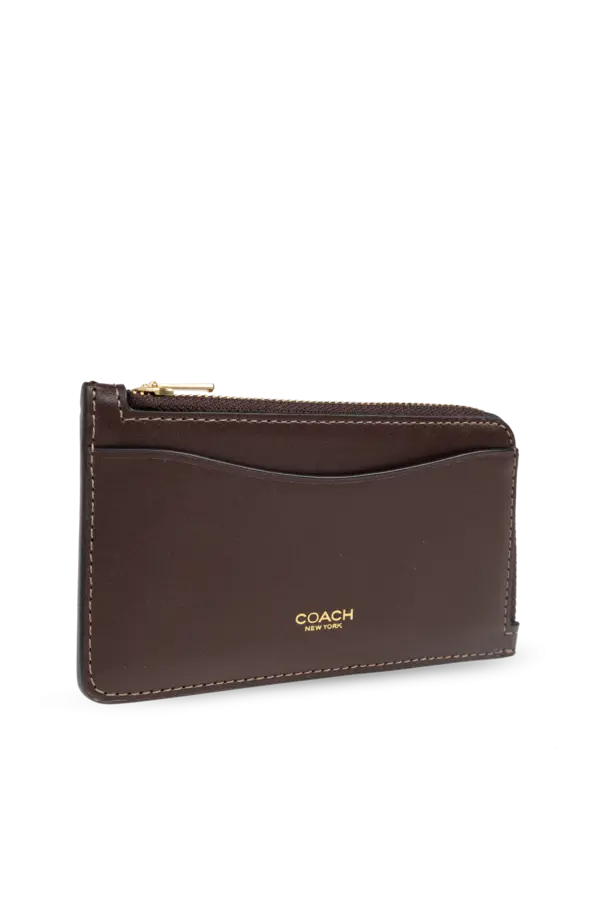 COACH Leather Card Holder - Brown