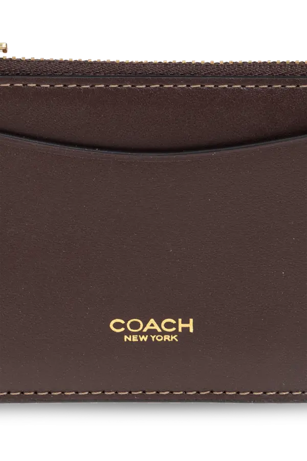 COACH Leather Card Holder - Brown
