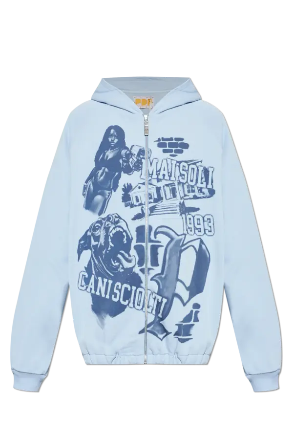 PDF Printed Zip-up Cotton Hoodie