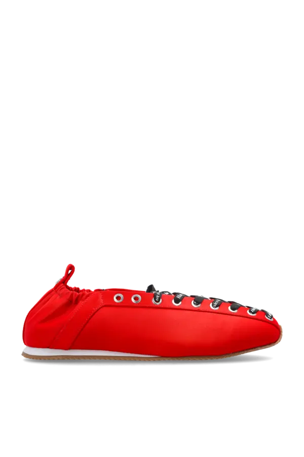 GANNI Satin Sneakers - Red