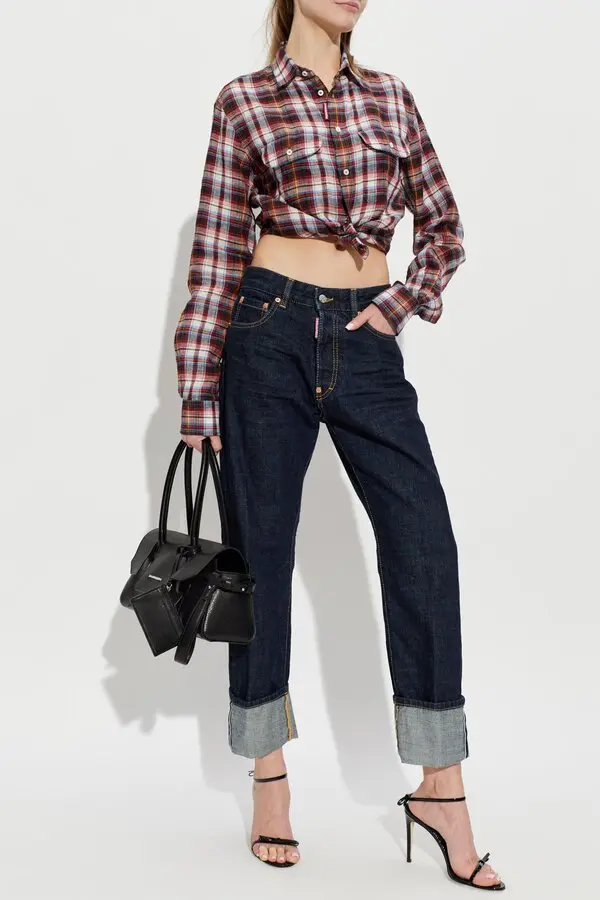 Dsquared2 Linen Checkered Shirt - Multicolour