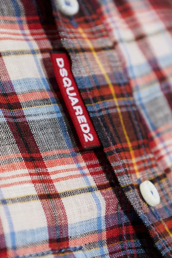 Dsquared2 Linen Checkered Shirt - Multicolour