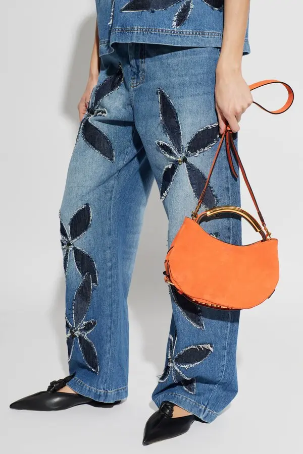 Moschino Suede Handbag - Orange