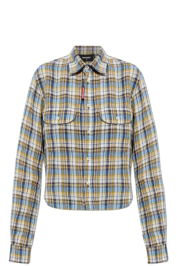 Dsquared2 Linen Checkered Shirt - Multicolour