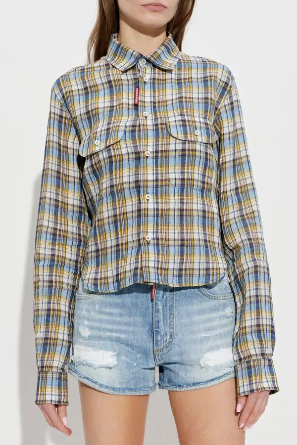 Dsquared2 Linen Checkered Shirt - Multicolour