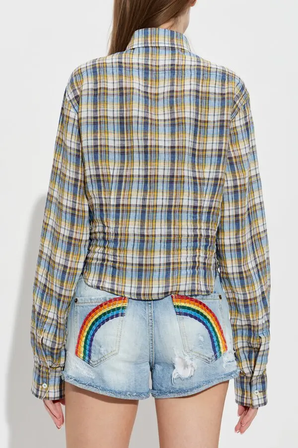 Dsquared2 Linen Checkered Shirt - Multicolour
