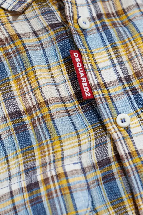 Dsquared2 Linen Checkered Shirt - Multicolour