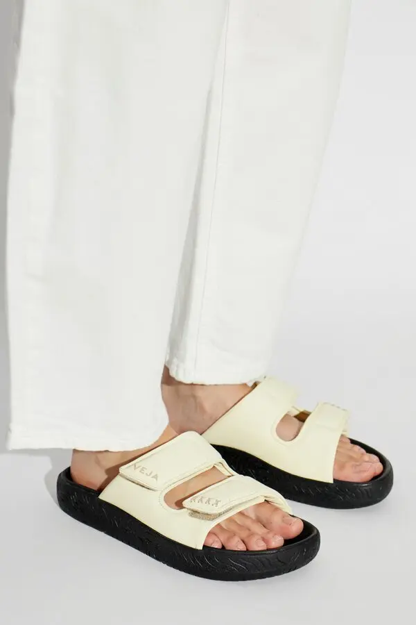 VEJA Etna Bold Leather Slides - Cream