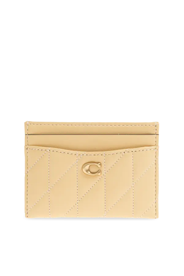 COACH Leather Card Holder - Yellow