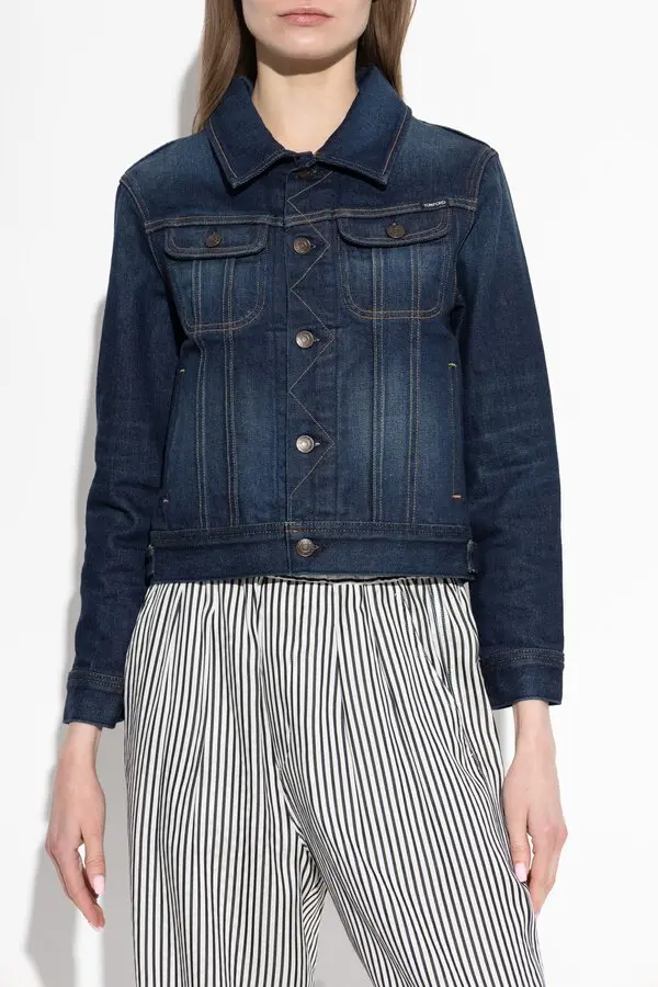 TOM FORD Denim Trucker Jacket - Navy Blue