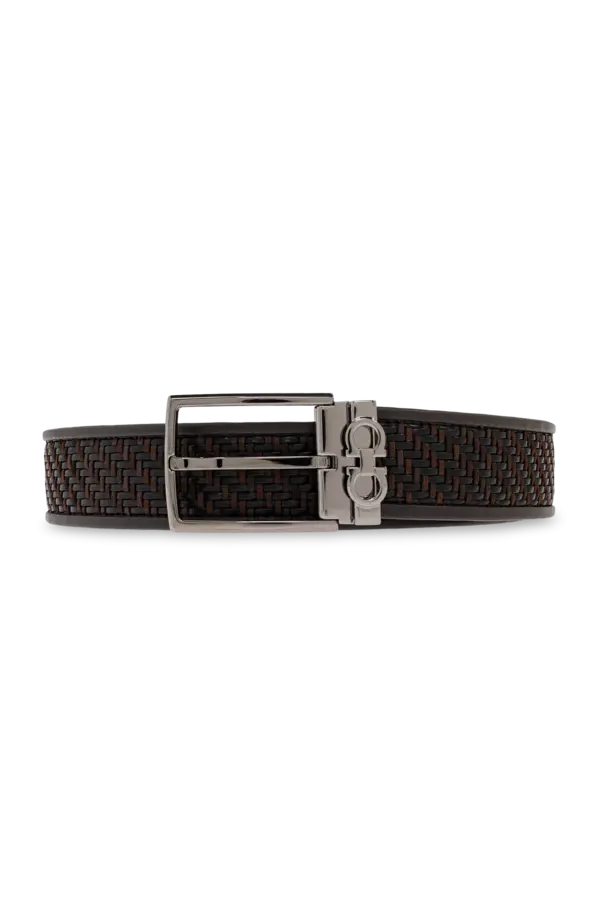 FERRAGAMO Braided Leather Belt - Brown