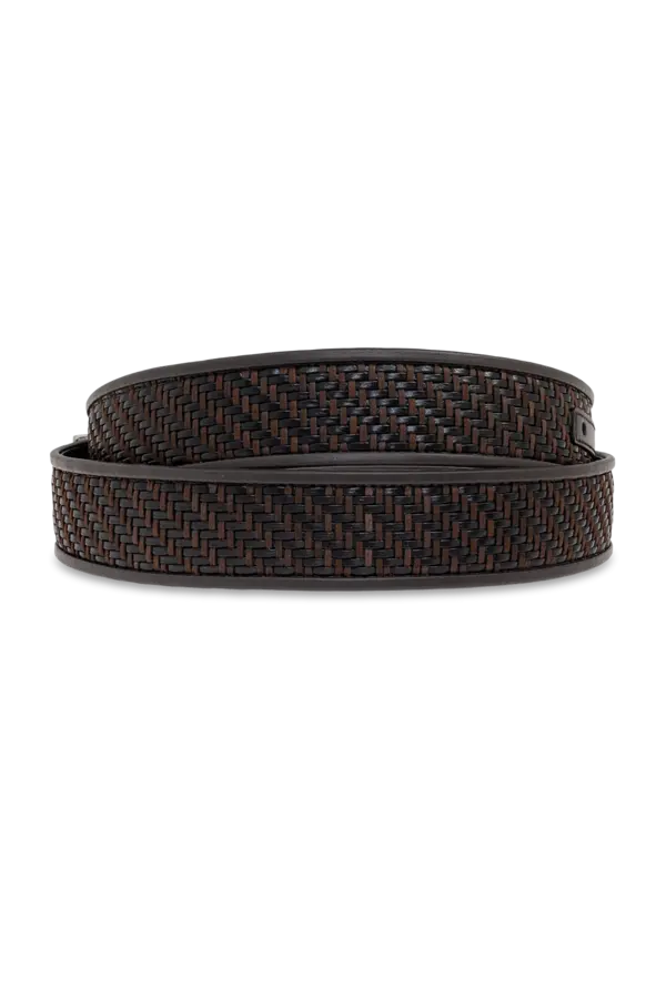 FERRAGAMO Braided Leather Belt - Brown