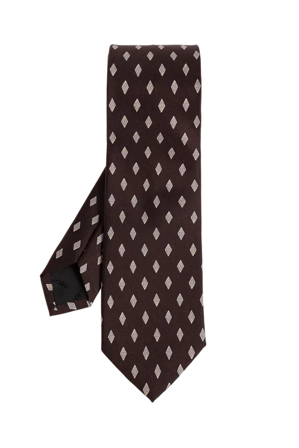FERRAGAMO Silk Neck Tie - Brown