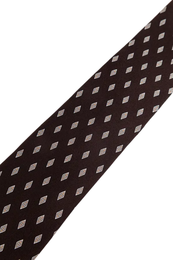 FERRAGAMO Silk Neck Tie - Brown