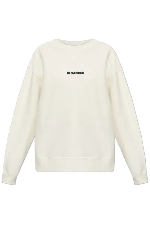 JIL SANDER Logo-printed Relaxed Fit Sweatshirt - Cream