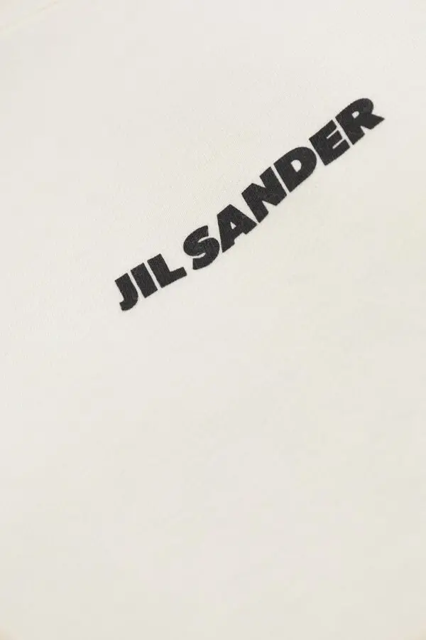 JIL SANDER Logo-printed Relaxed Fit Sweatshirt - Cream