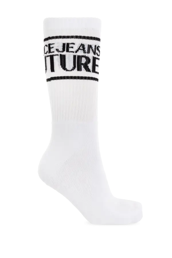Versace Cotton Logo Socks - White