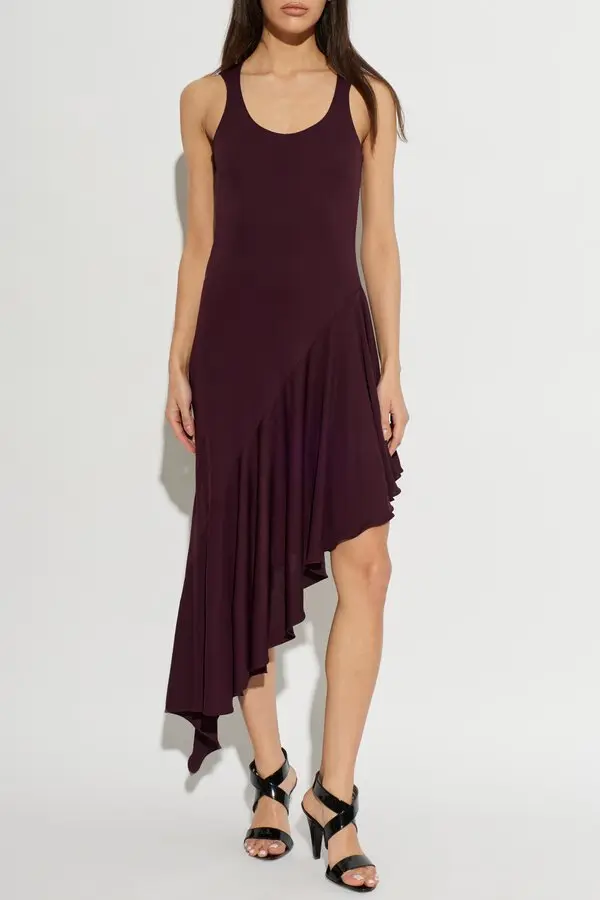 Alaïa Asymmetrical Strappy Dress - Purple