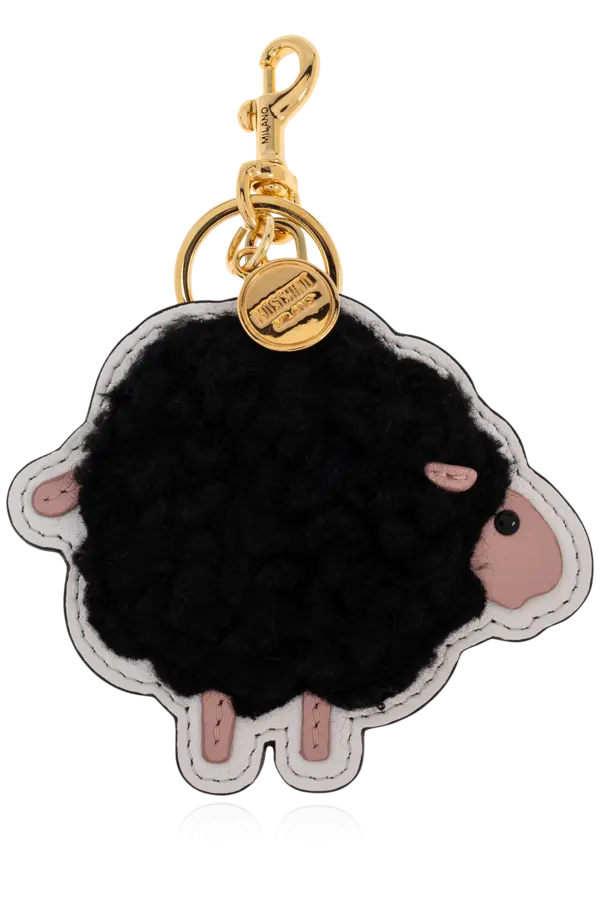 Moschino Keychain With Lamb Pendant - Black