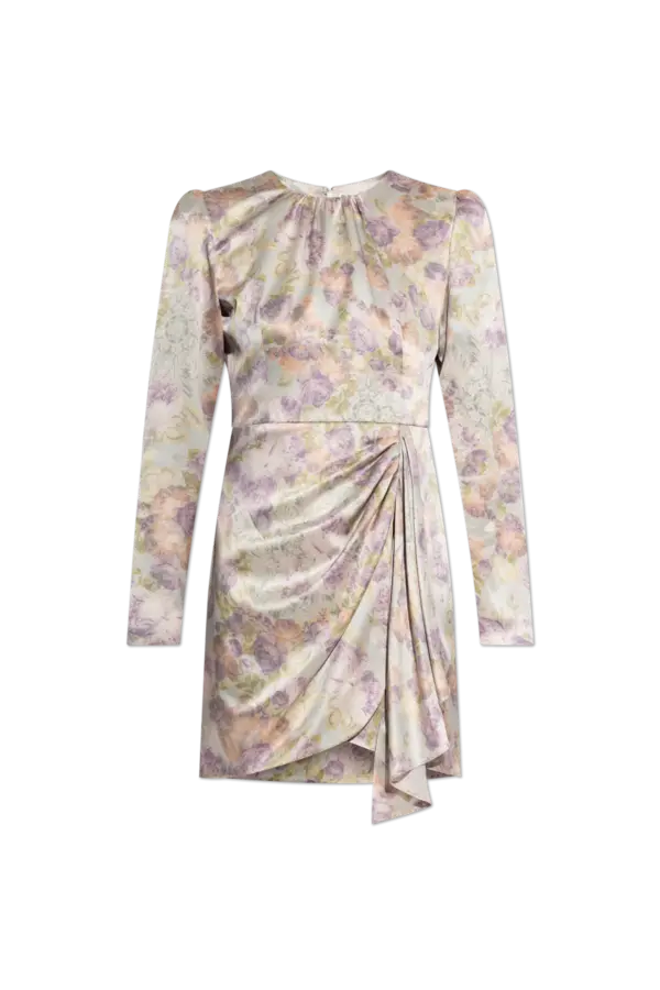 Alessandra Rich Silk Floral Dress - Multicolour