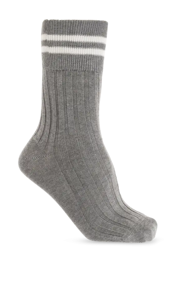 Eleventy Cotton Ribbed Socks - Grey