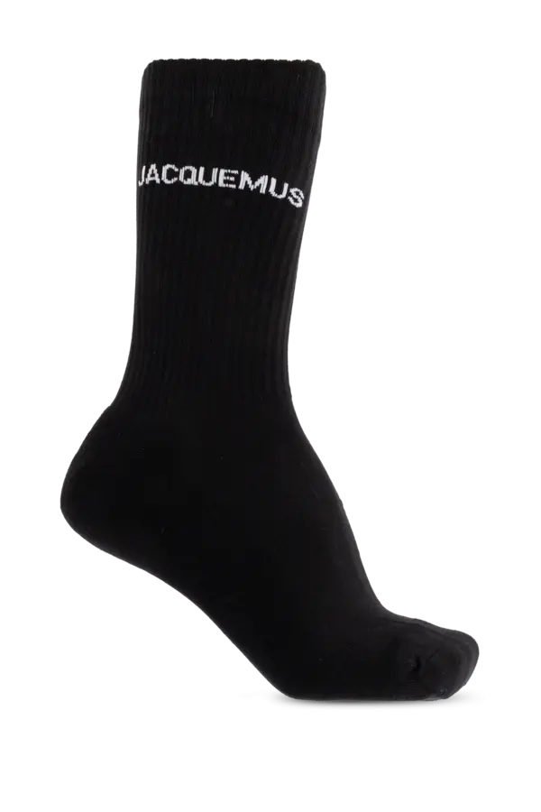 Jacquemus Socks With Embroidered Logo - Black