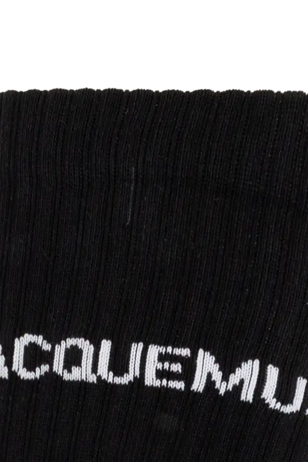 Jacquemus Socks With Embroidered Logo - Black