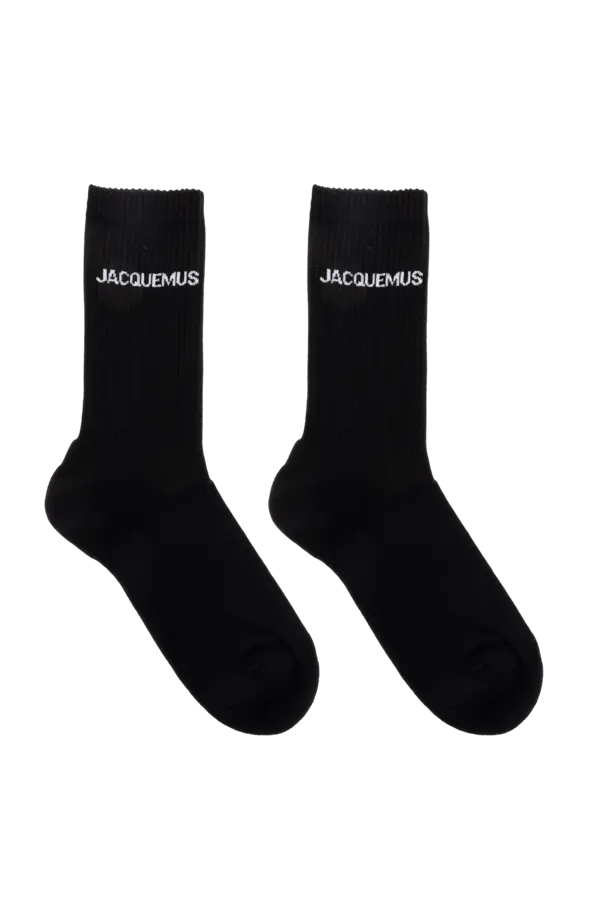 Jacquemus Socks With Embroidered Logo - Black