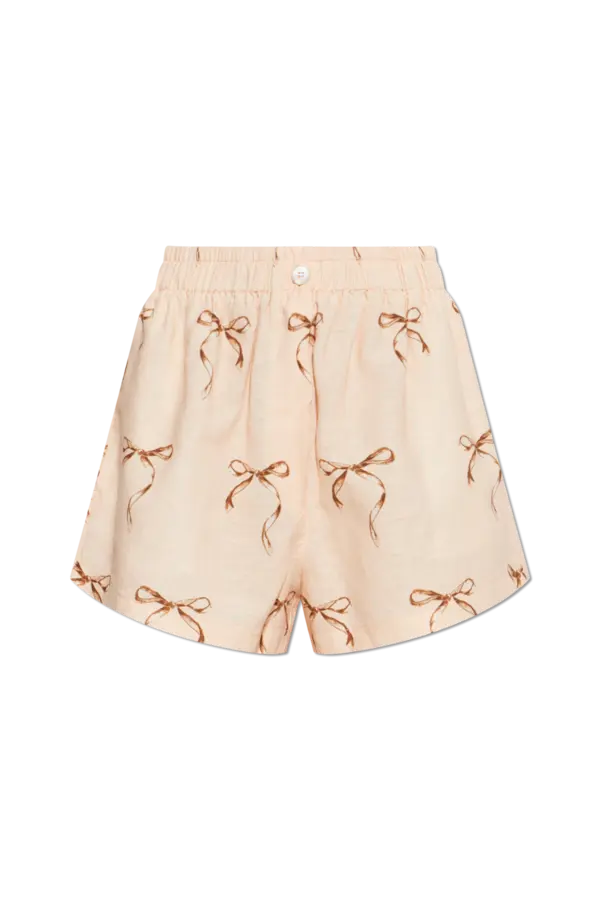 FORTE_FORTE Printed Linen-cotton Blend Shorts