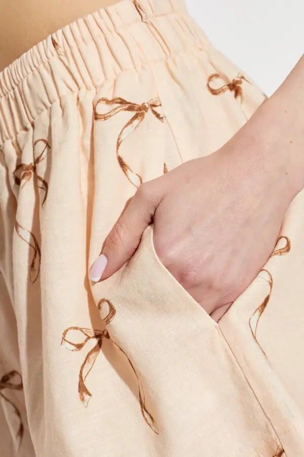 FORTE_FORTE Printed Linen-cotton Blend Shorts