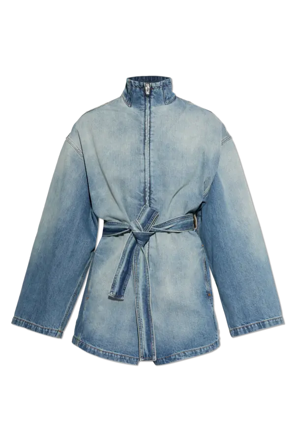 Alaïa Denim Jumpsuit With Belt - Blue
