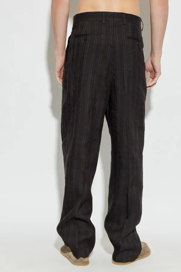 FERRAGAMO Striped Pattern Trousers - Brown