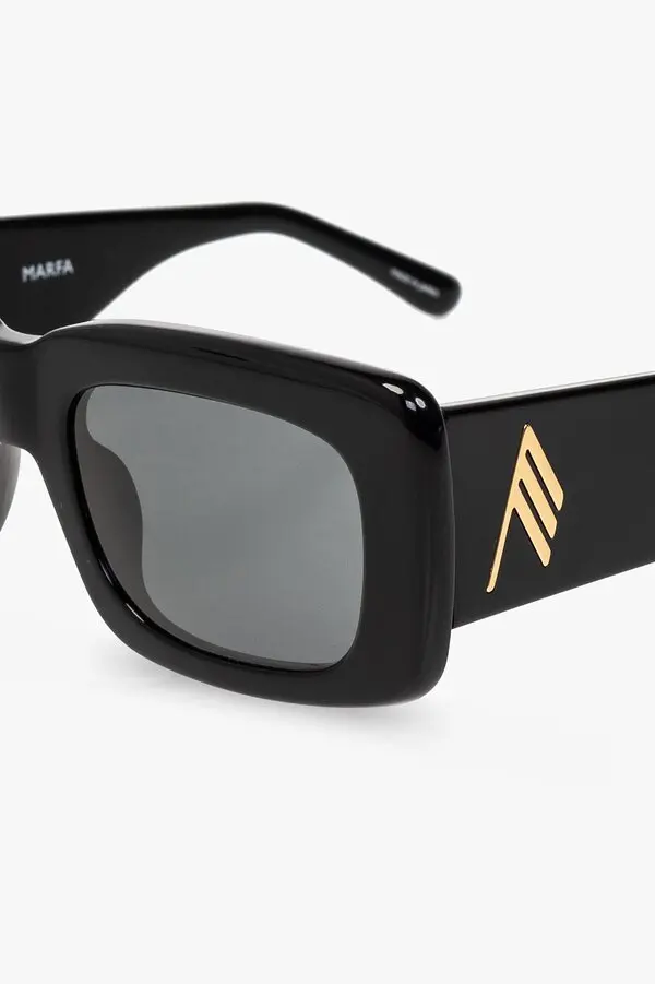 Attico Linda Farrow X Rectangle Sunglasses - Black