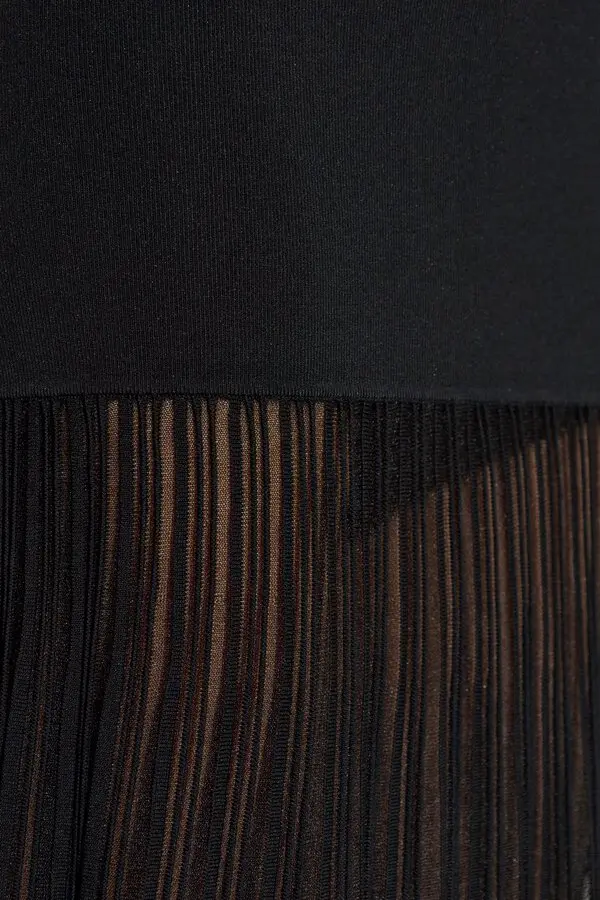 Michael Kors Dress With A Pleated Skirt - Black