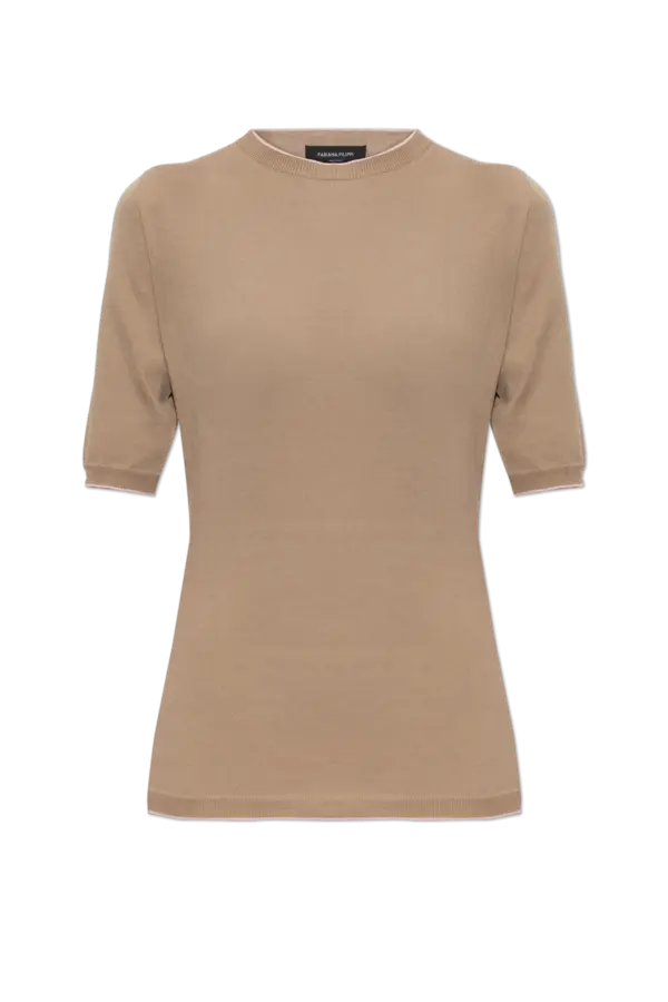 Fabiana Filippi Knit Top With Round Neckline - Beige
