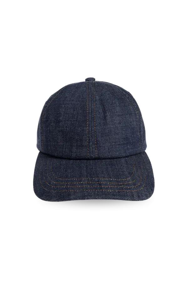 Ami Denim Baseball Cap - Navy Blue