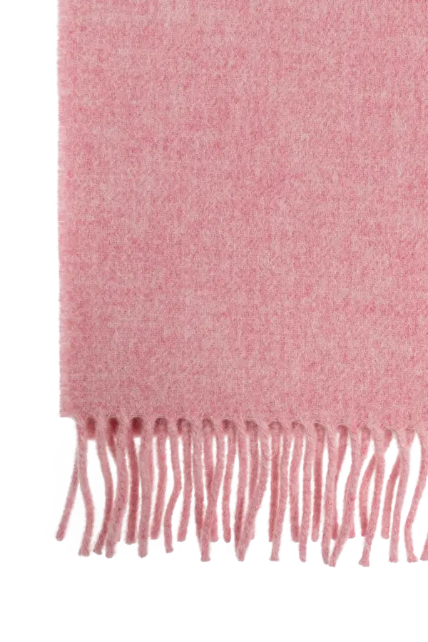 GANNI Wool Scarf With Logo - Pink