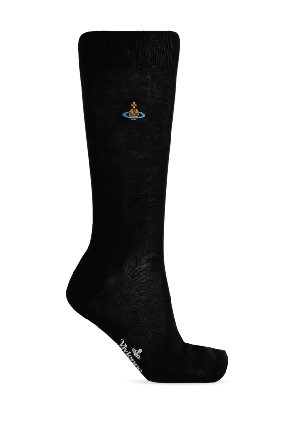 VIVIENNE WESTWOOD Cotton Socks With Logo - Black