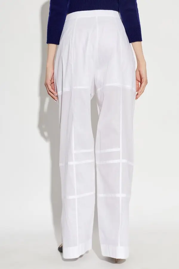 JIL SANDER Cotton Wide Leg Trousers With Slits