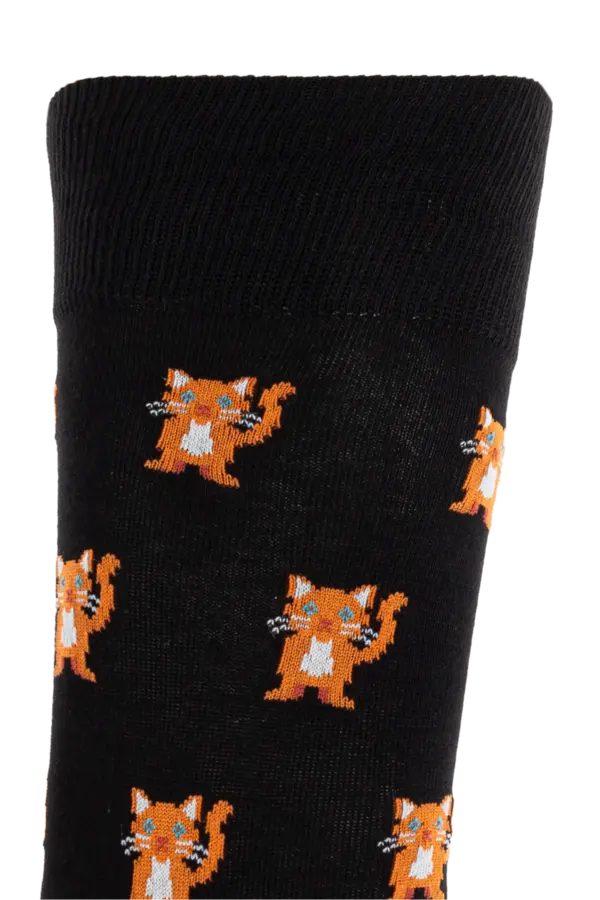 Paul Smith Cotton Socks With Appliqu - Black
