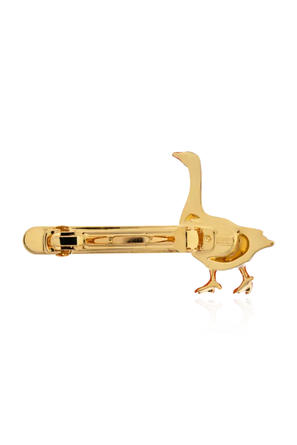 Moschino Goose Motif Hair Clip - White
