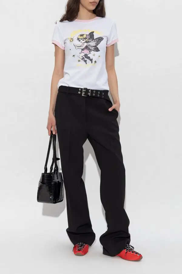 GANNI Printed T-shirt - White