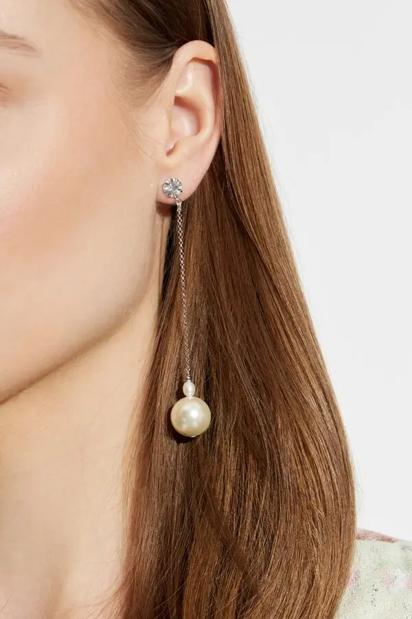 FORTE_FORTE Long Pearl Drop Earrings