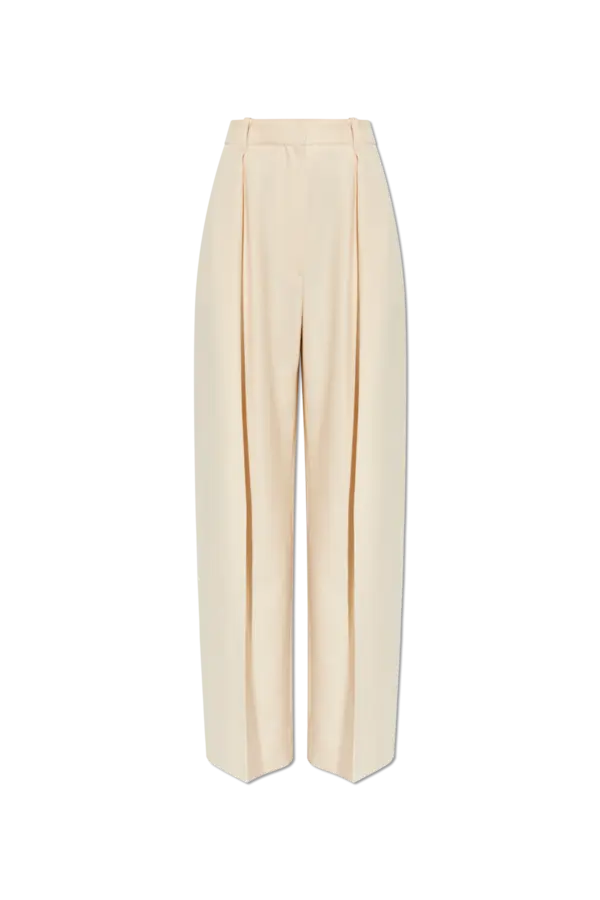 Victoria Beckham Pleated Trousers - Cream