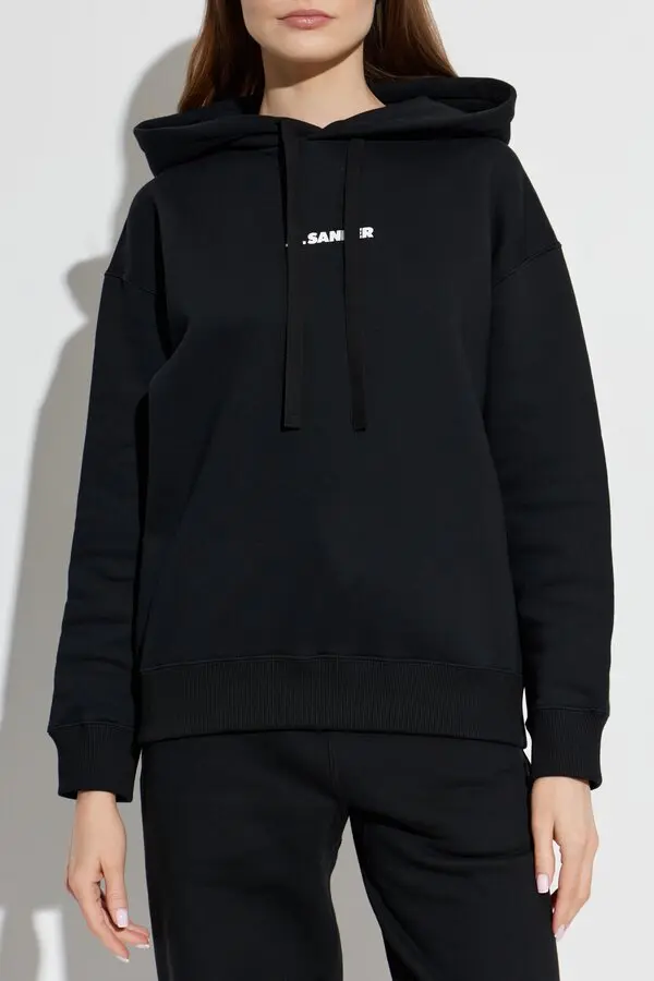 JIL SANDER Hooded Sweatshirt With Logo - Black