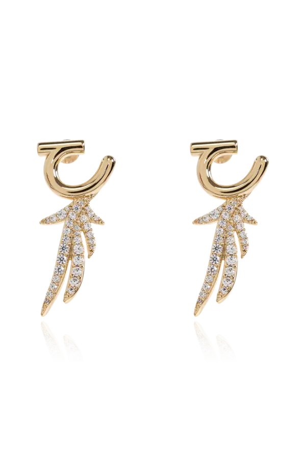 FERRAGAMO Earrings With Crystals - Gold