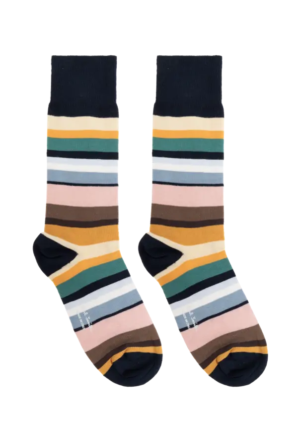 Paul Smith Striped Pattern Crew Socks - Multicolour