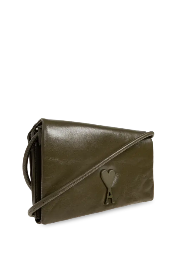 AMI Paris Leather Belt Wallet - Green