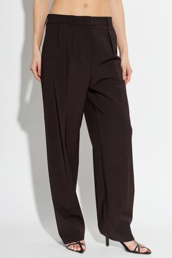 Lacoste Tailored Pleated Trousers - Brown